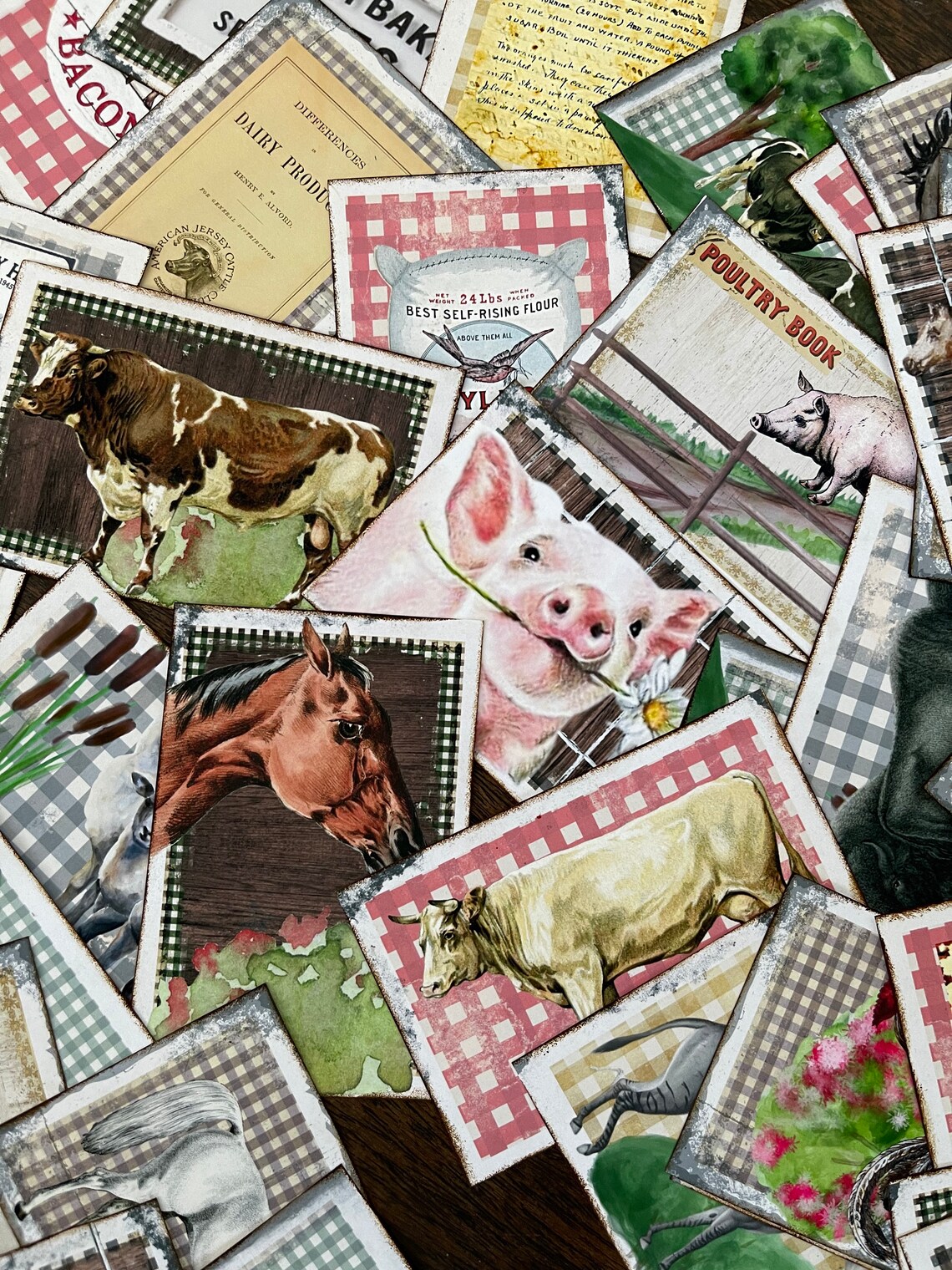 80 Cards Country Farm Junk Journal Cards Ephemera Horses - Etsy