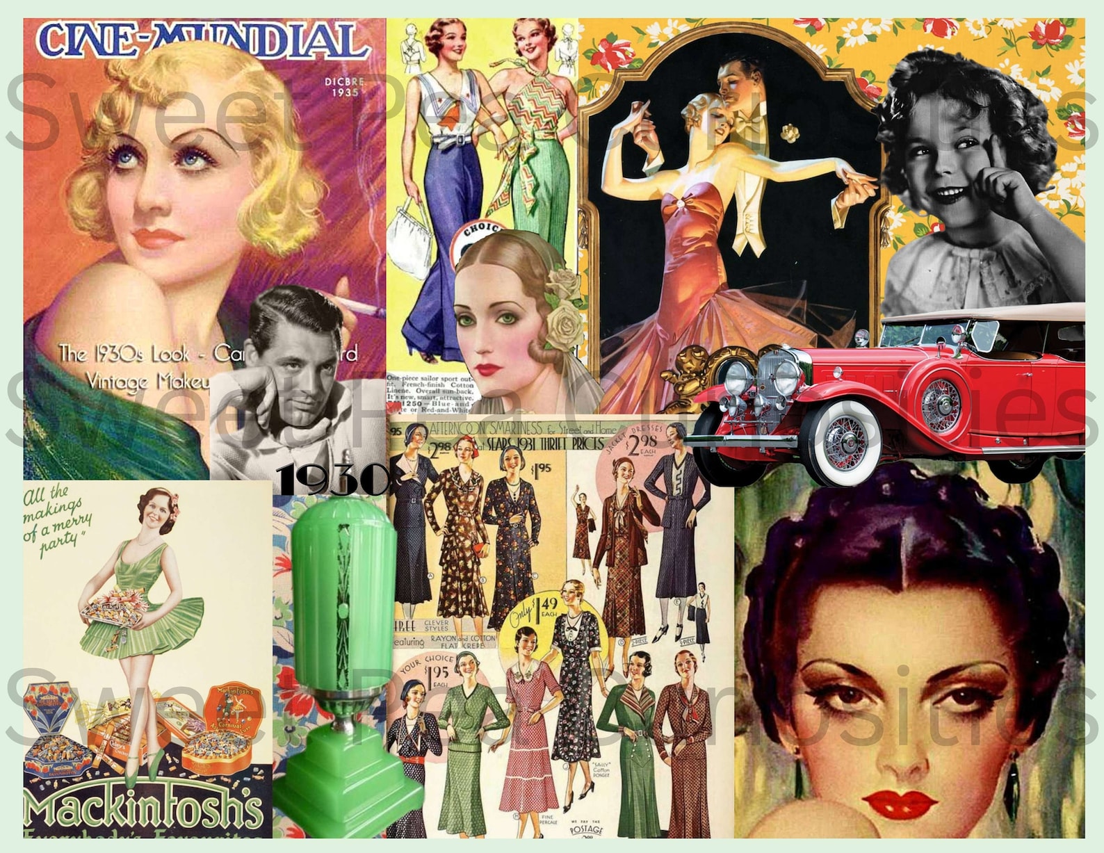Junk Journal Kit, 1930's , Download, Printable, Digital, Ephemera ...