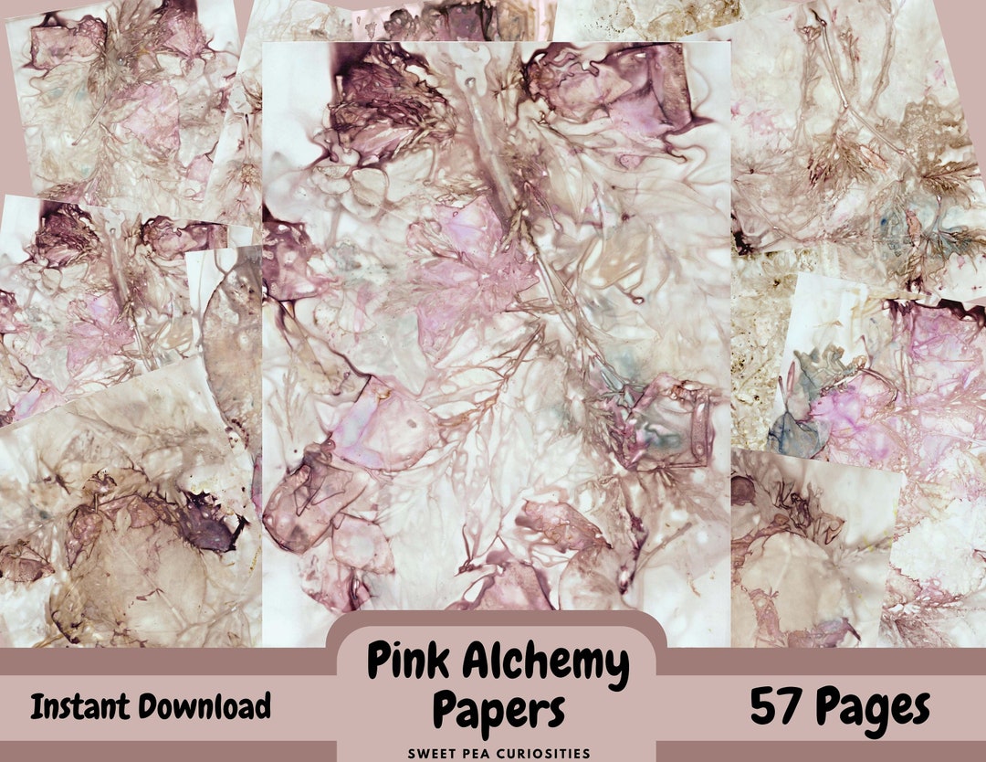 Pink Alchemy Papers, Eco, Digital, Download, Printable, Junk Journal ...