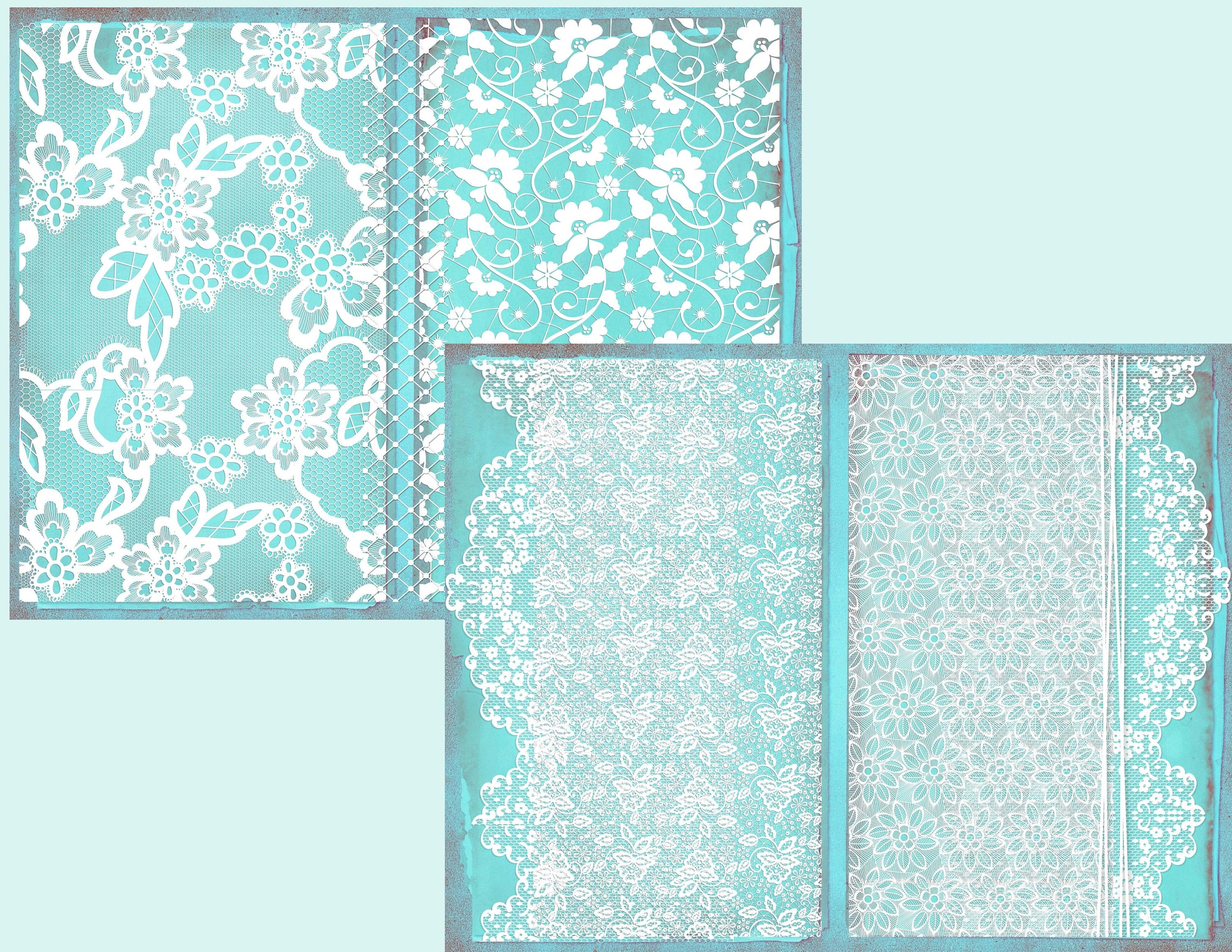 Turquoise Lace Printable Digital Download Junk Journal - Etsy