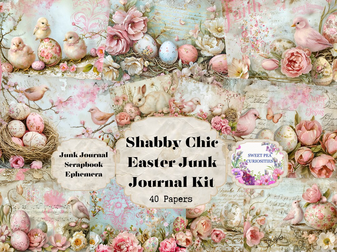 Easter, Junk Journal Kit, Paper, File Folders, Pockets, Tags, Kit ...