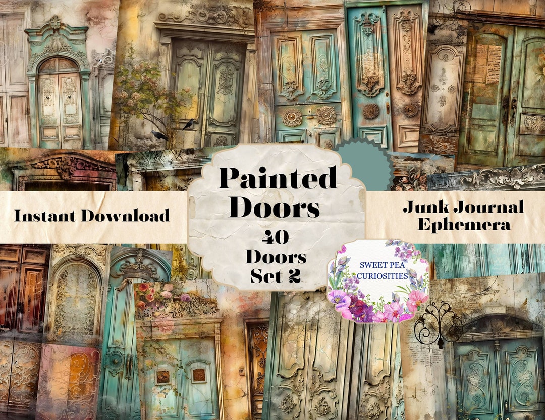 Junk Journal, Grungy Painted Doors, Printable, Digital, Download, Kit ...