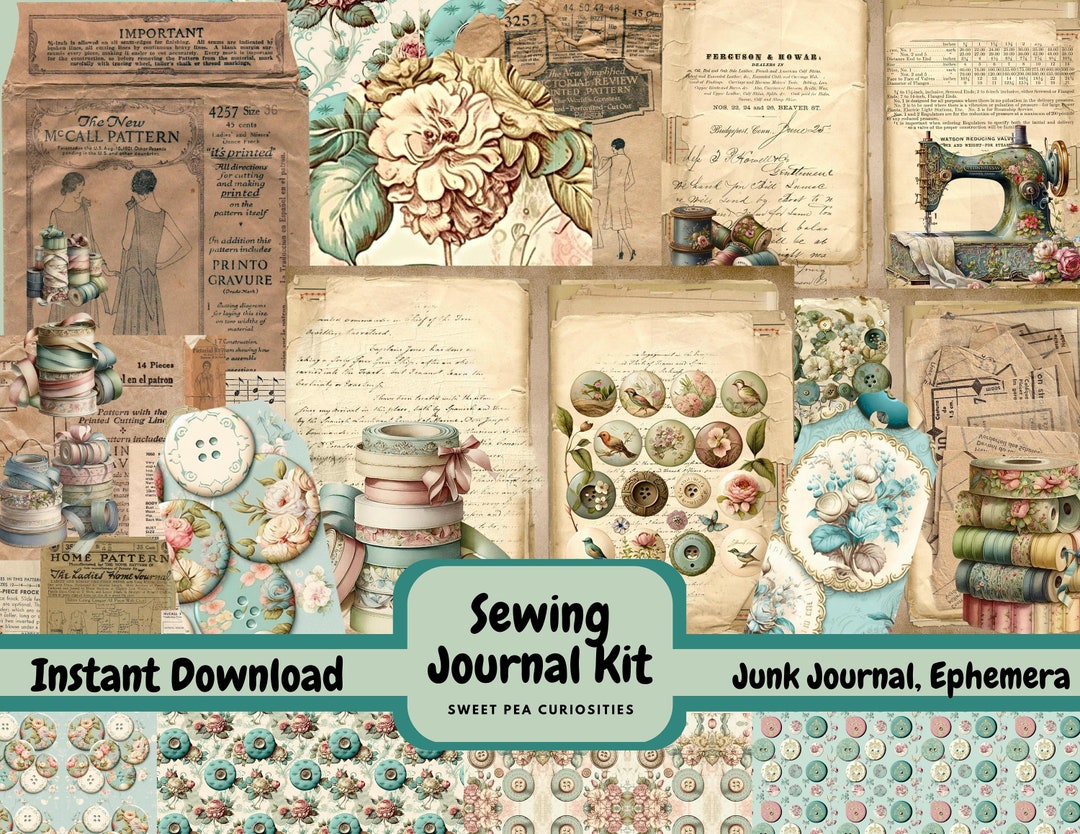 Sewing Junk Journal, Printable, Download, Digital, Junk Journal Kit ...