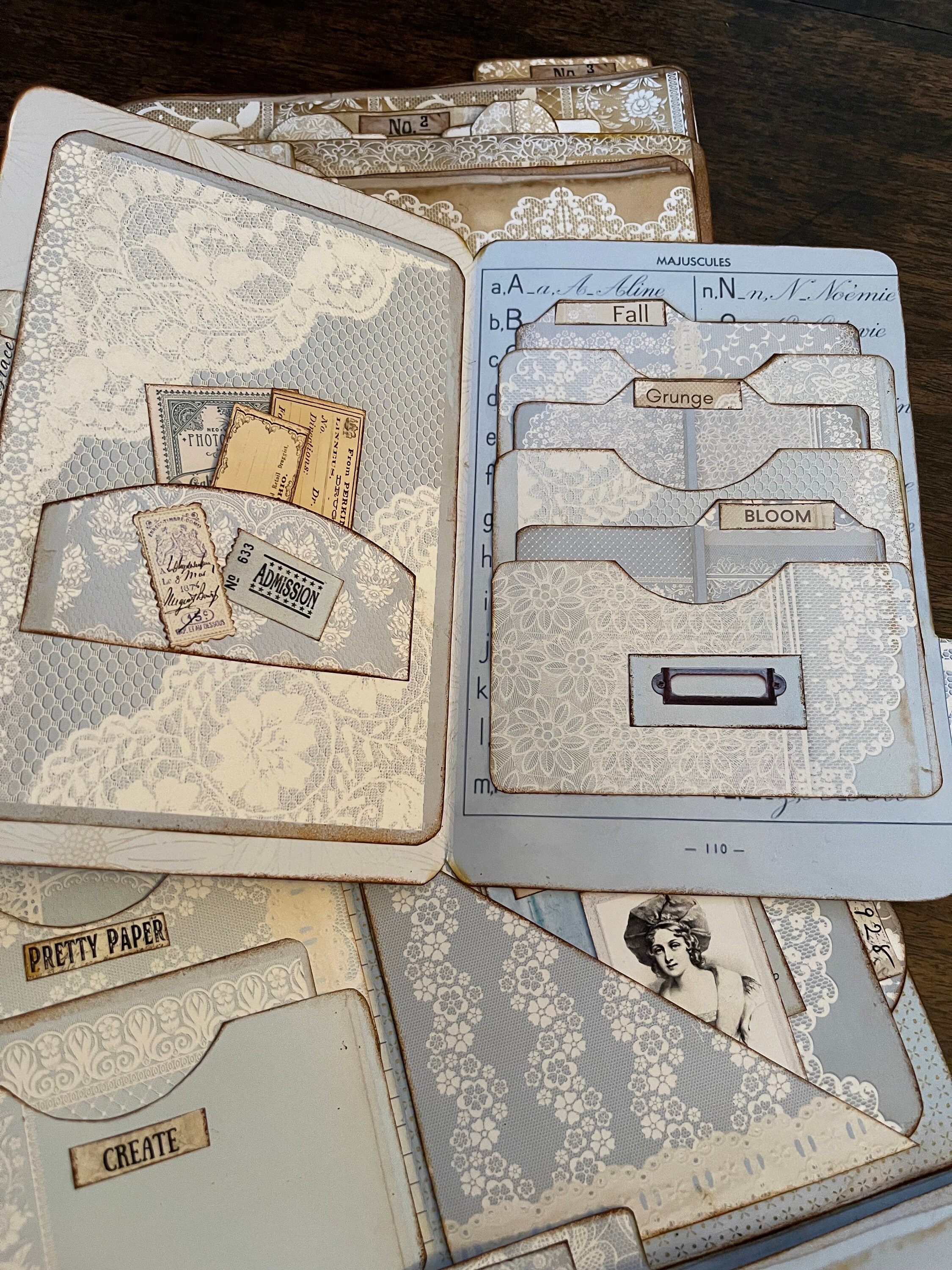 9 Lacepaper File Folders Pockets Tags Kit Digital - Etsy