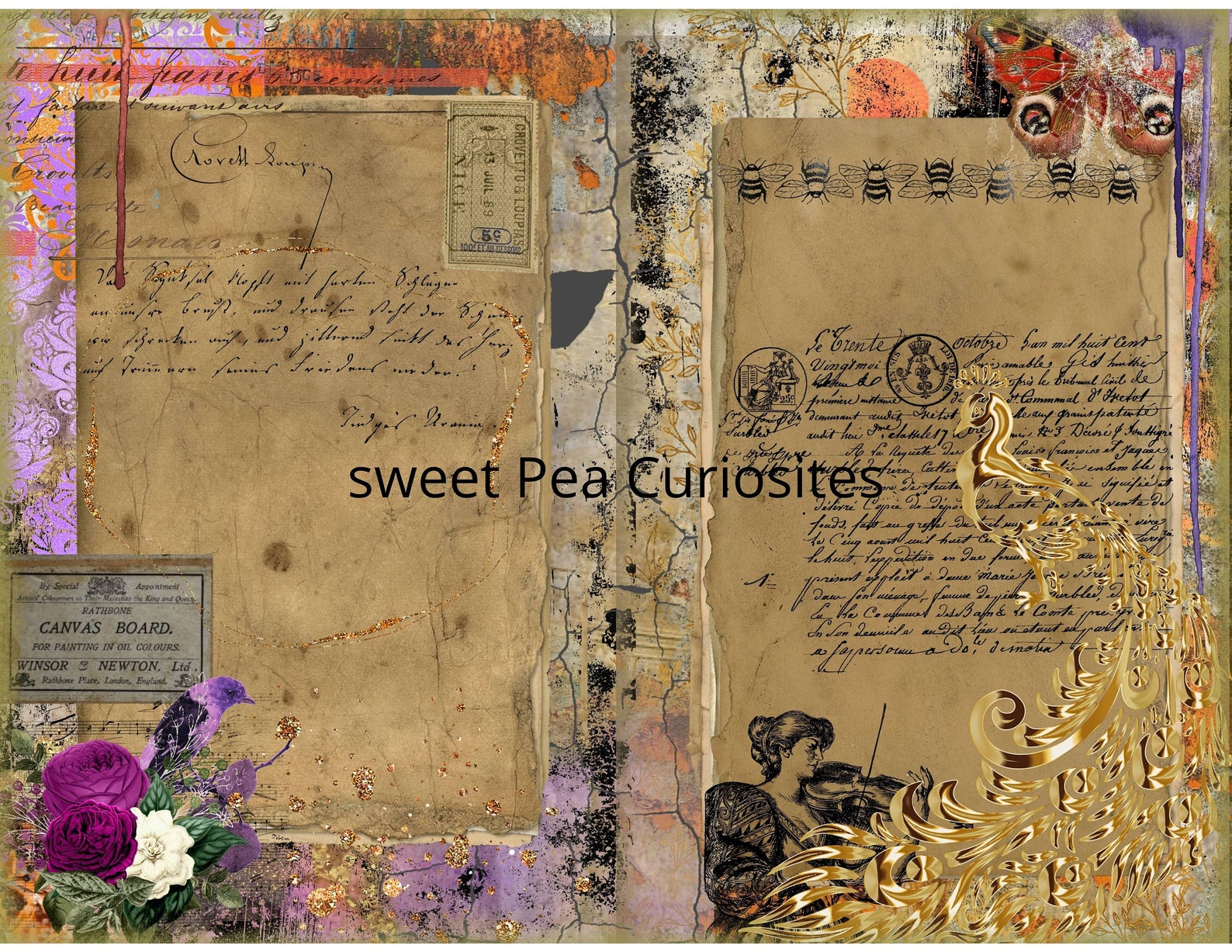 Vintage Grunge Paper Digital Download Printable Junk - Etsy