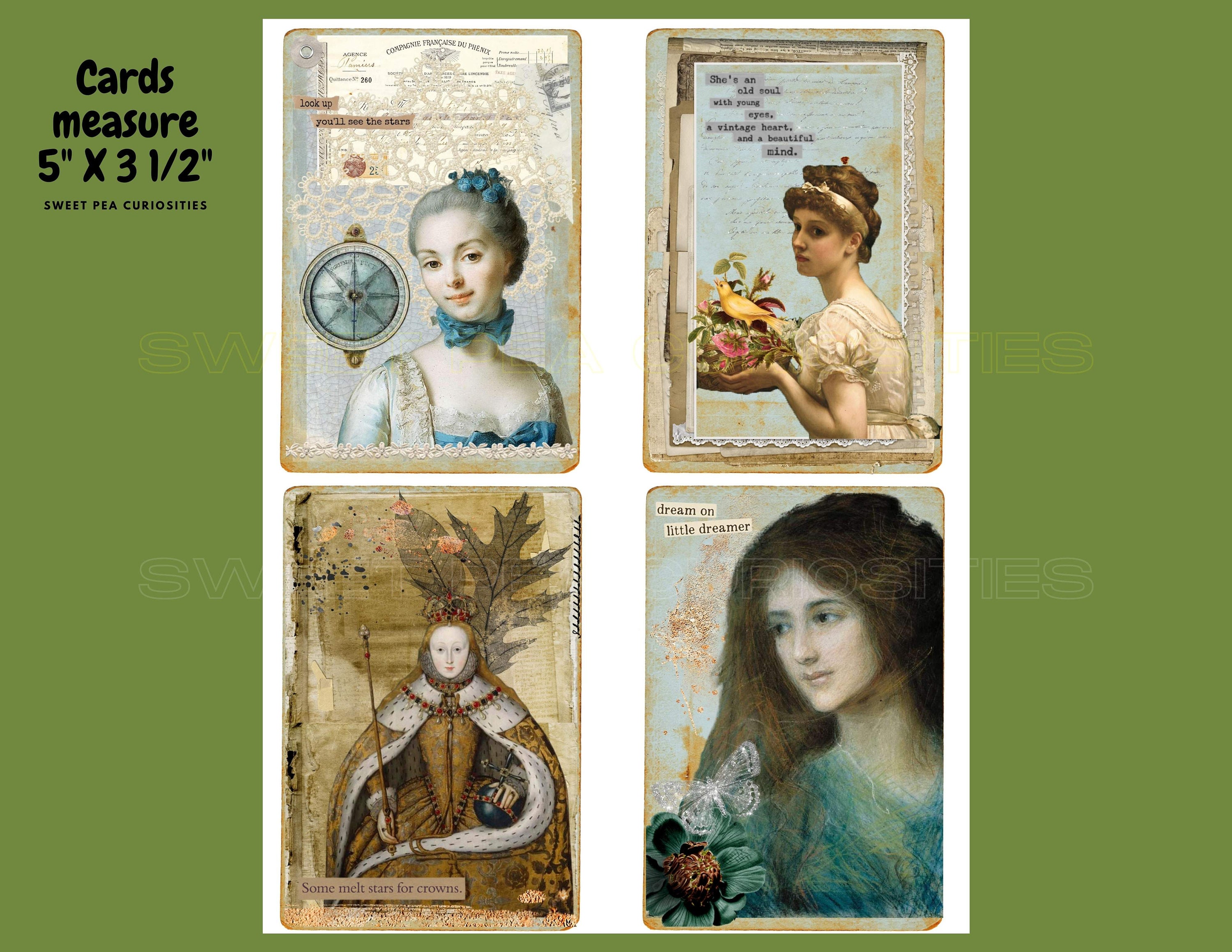 Junk Journal Cards Digital Download Printable Mixed Media - Etsy