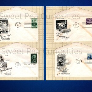 Vintage First Issue Stamp Envelopes From the 1950's, Digital Download ...