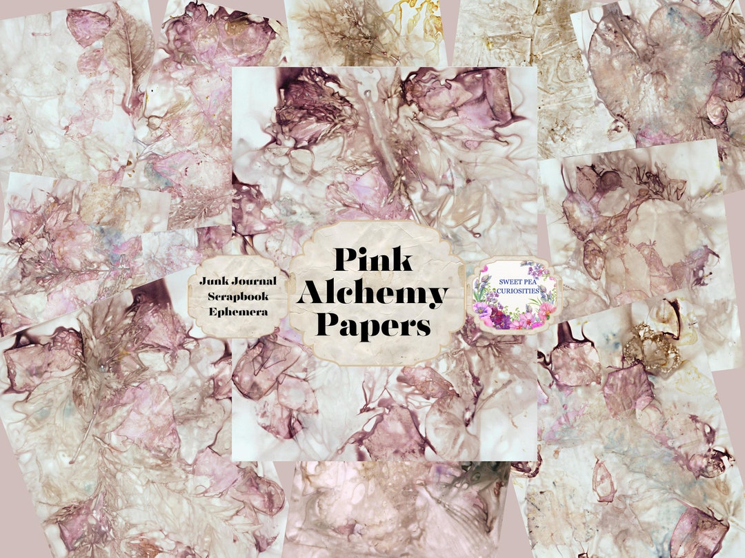 Pink Alchemy Papers, Eco, Digital, Download, Printable, Junk Journal ...