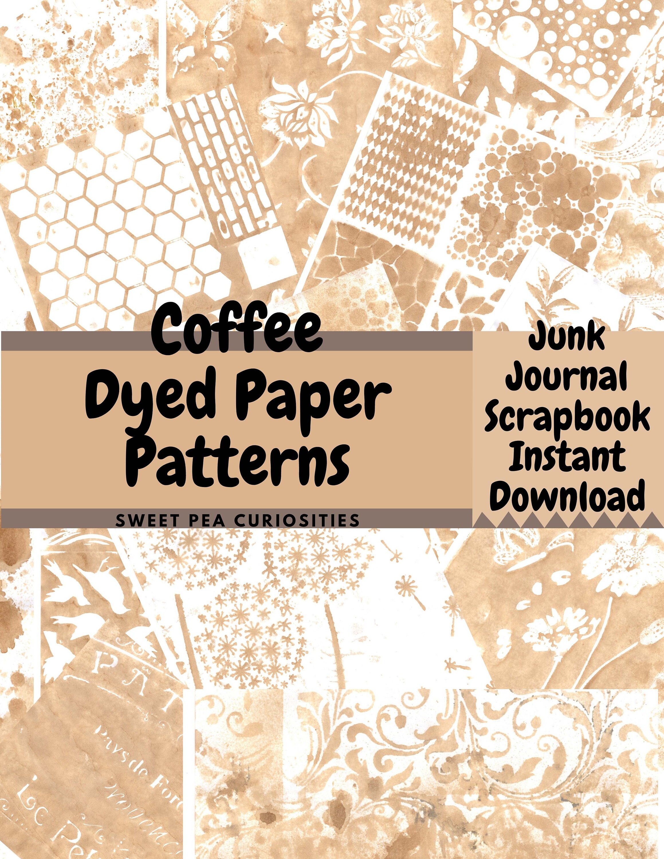 Junk Journal 30 papers Coffee Dyed Pattern Paper Junk | Etsy