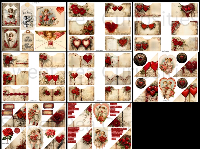 Valentine Angel ,paper, File Folders, Pockets, Tags, Kit, Digital ...