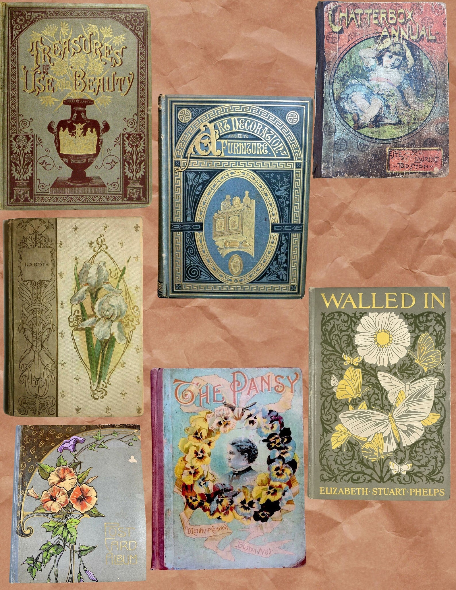 16 Old Book Covers Journal Page Vintage Junk Journal - Etsy