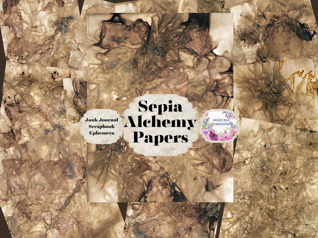 Sepia Alchemy Papers, Eco, Digital, Download, Printable, Junk Journal ...