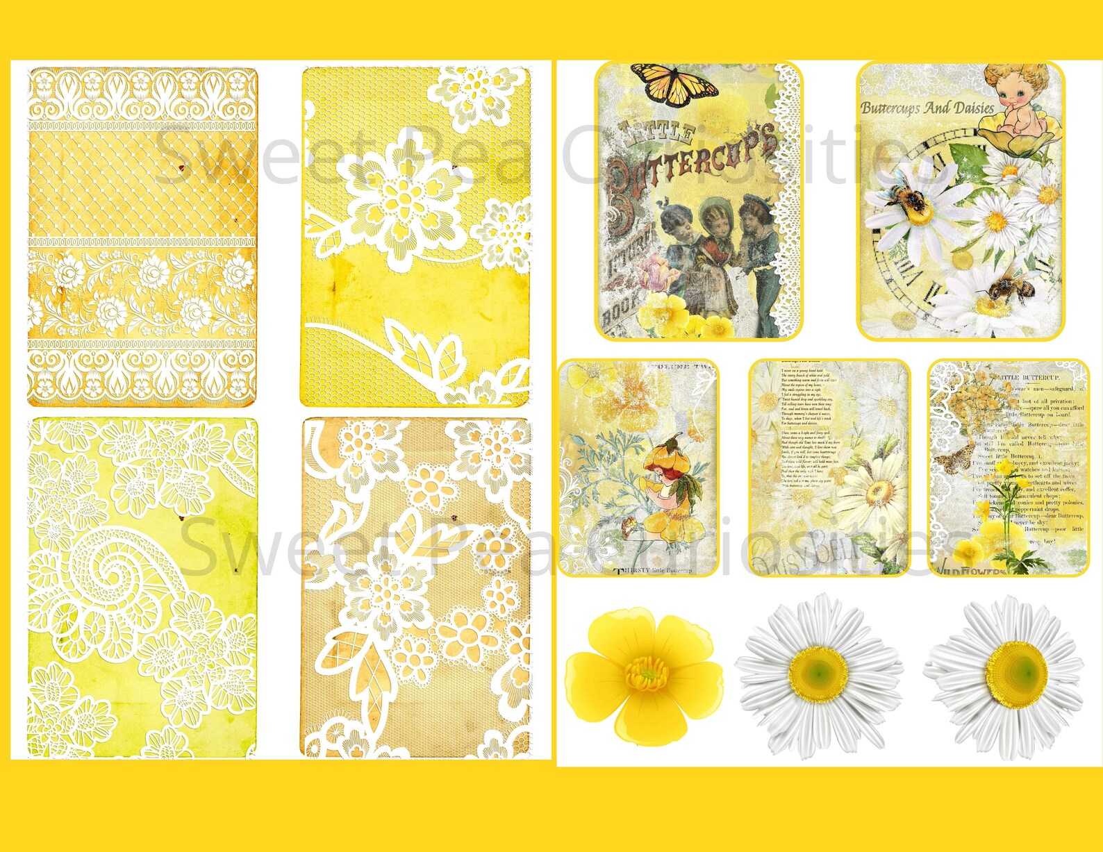 Junk Journal Kit Collage Paper Junk Journal Yellow - Etsy