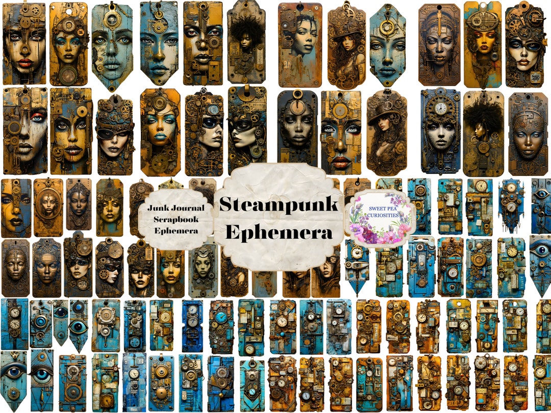 Steampunk Ephemera Junk Journal Ephemera Clipart Digital - Etsy