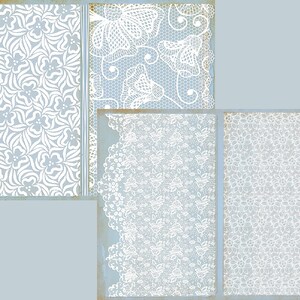 Soft Blue Lace, Printable, Digital, Download, Junk Journal, Collage ...