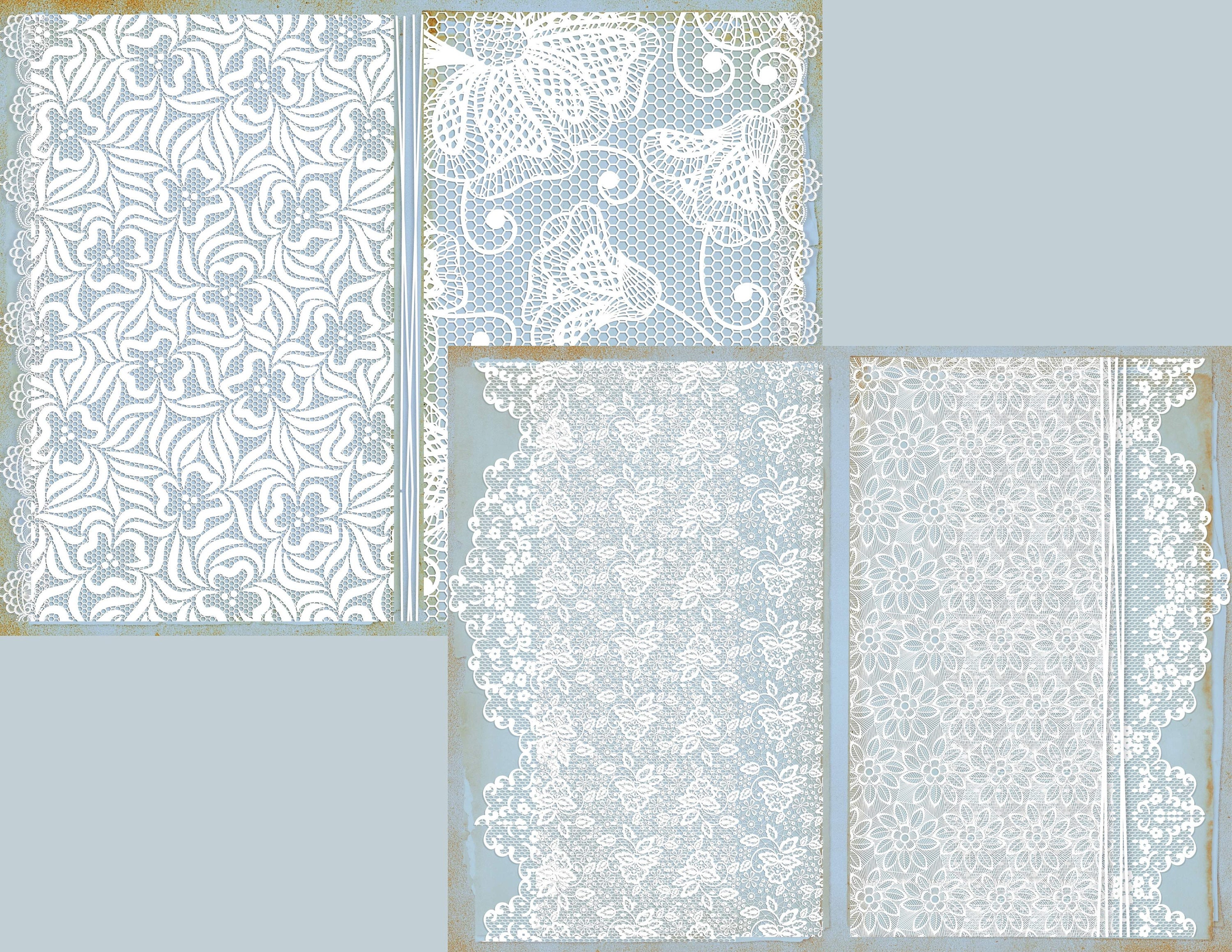 Soft Blue Lace, Printable, Digital, Download, Junk Journal, Collage ...