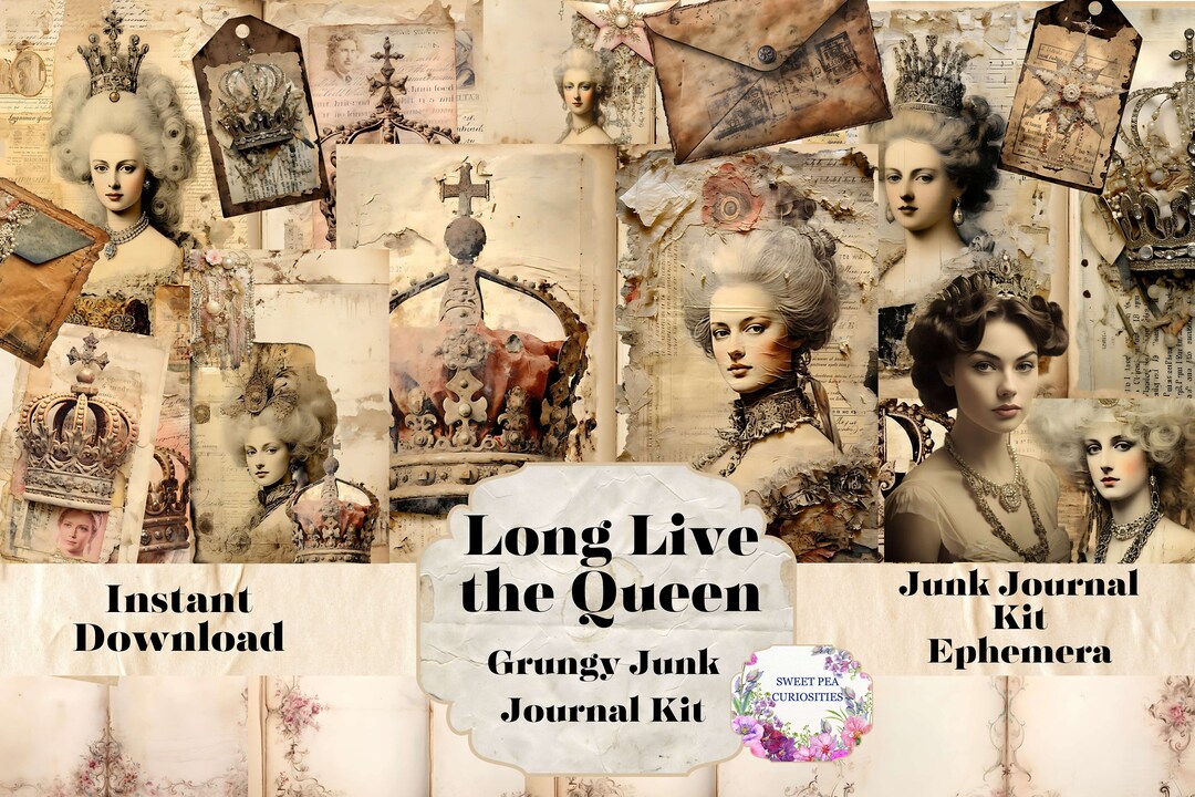 Junk Journal Kit, Printable, Photos, Mixed Media, Download, Digital ...