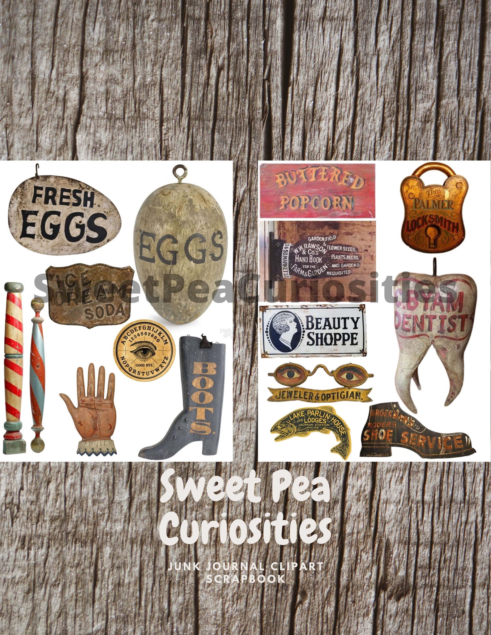 Junk Journal, Vintage Signs, Junk Journal Kit, Scrapbook, Mixed Media ...