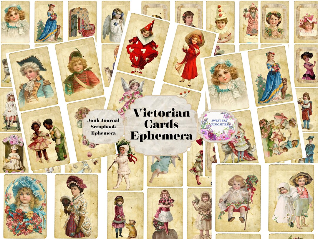 88 Vintage Victorian Cards, Christmas, Valentines, Spring, Digital ...