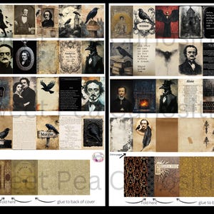 Edgar Allan Poe, Tiny Books, Digital, Download, Printable, Junk Journal, Scrapbook, Ephemera ...