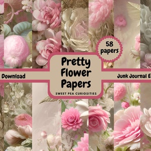 Flowers, Journal, Digital, Download, Printable, Junk Journal Supplies ...