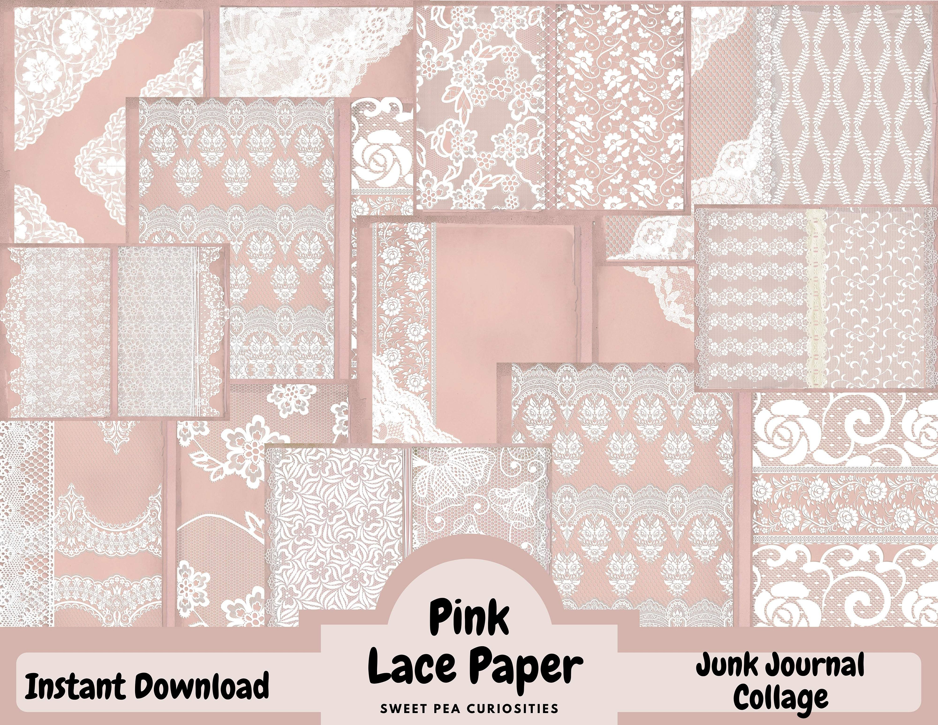 Pink Lace Printable Digital Download Junk Journal - Etsy