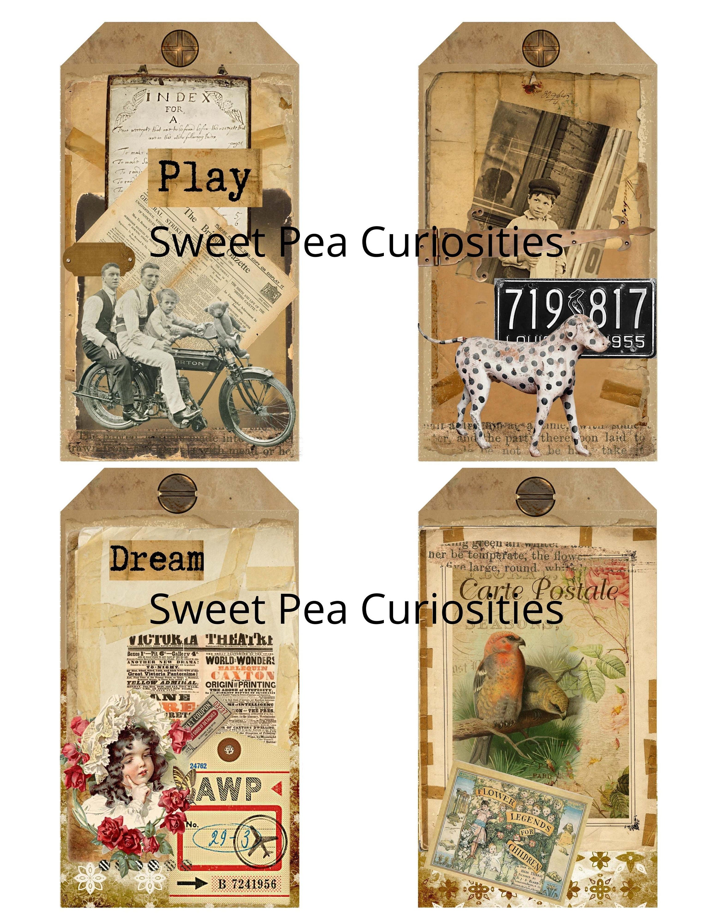 Vintage Tags Digital Download Printable Junk Journal - Etsy