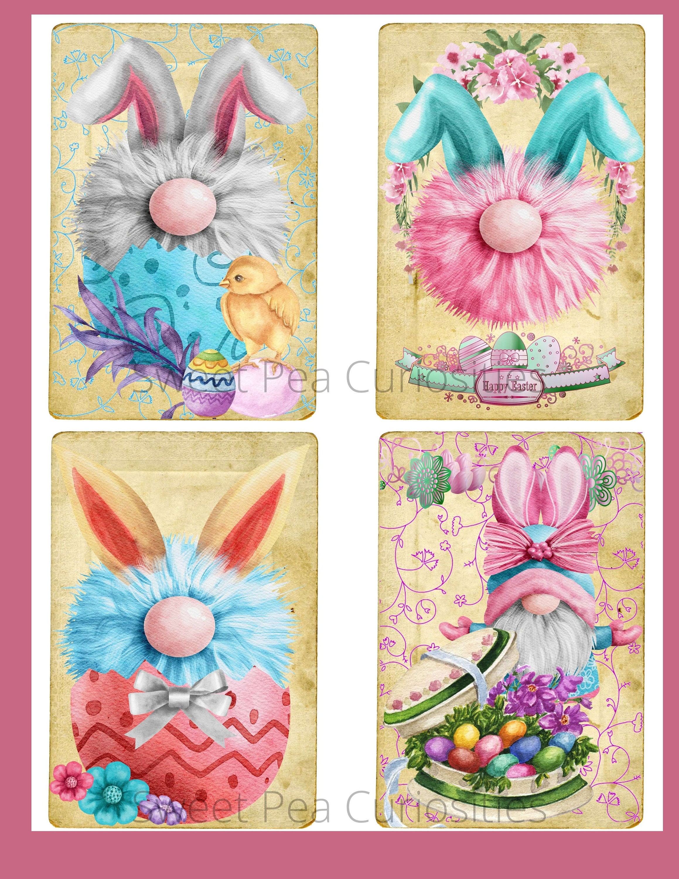 Easter Gnome Cards Junk Journal Digital Download - Etsy