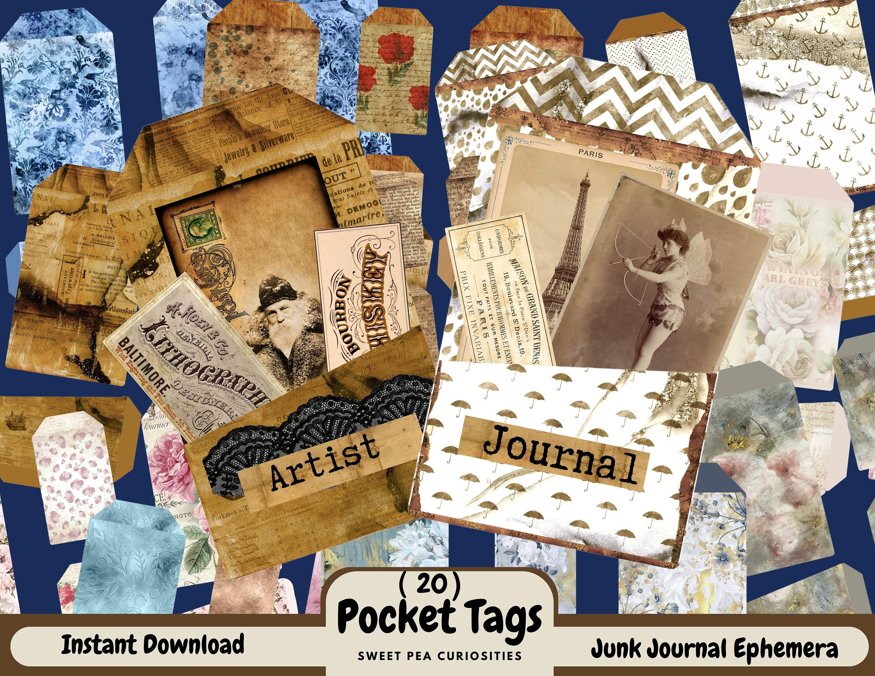 Pocket Tags Digital Download Printable Junk Journal - Etsy
