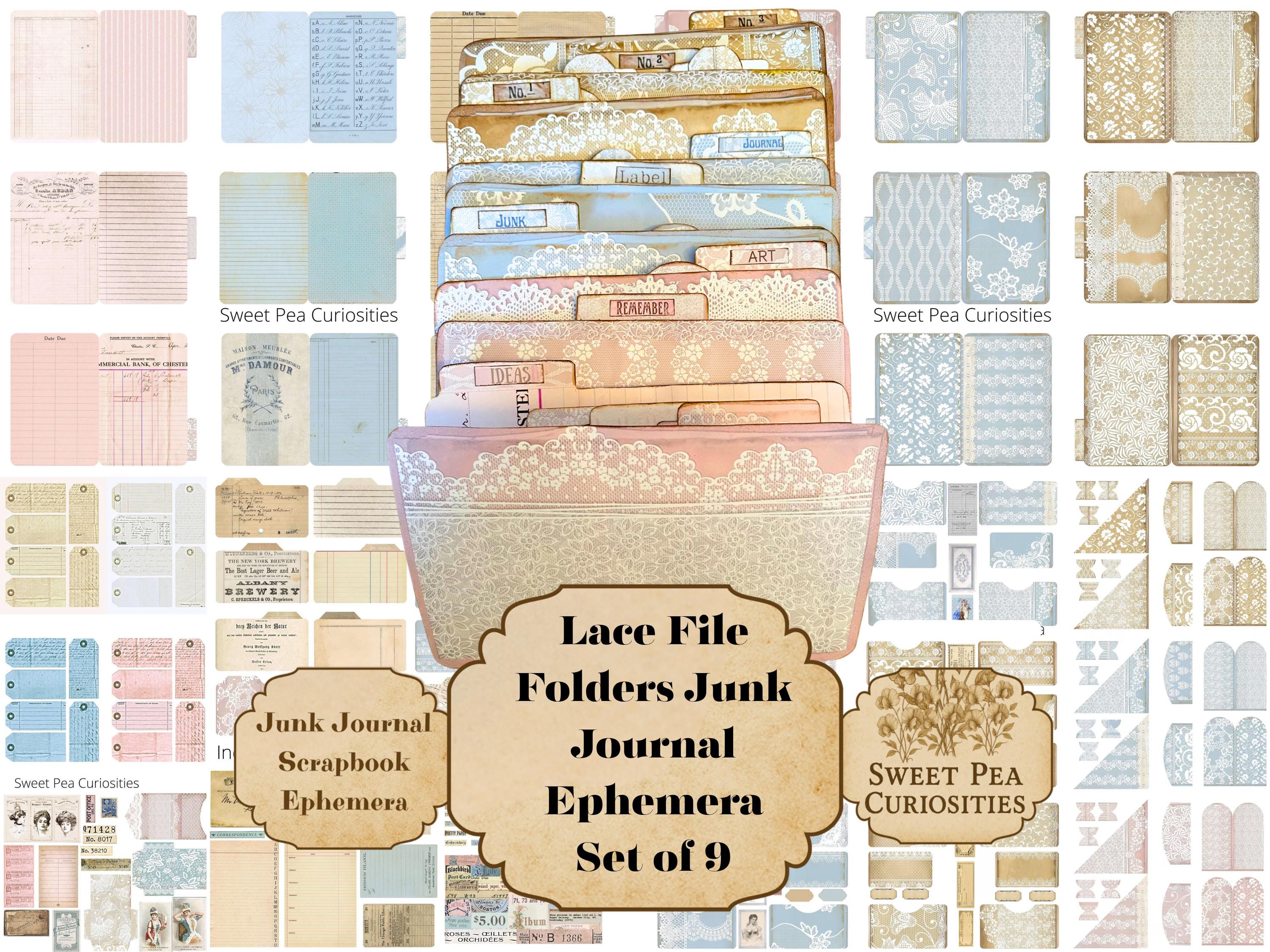 Lace,paper, File Folders, Pockets, Tags, Kit, Digital, Download ...