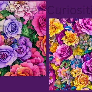 Vibrant Flowers, Digital, Download, Printable, Junk Journal Supplies ...