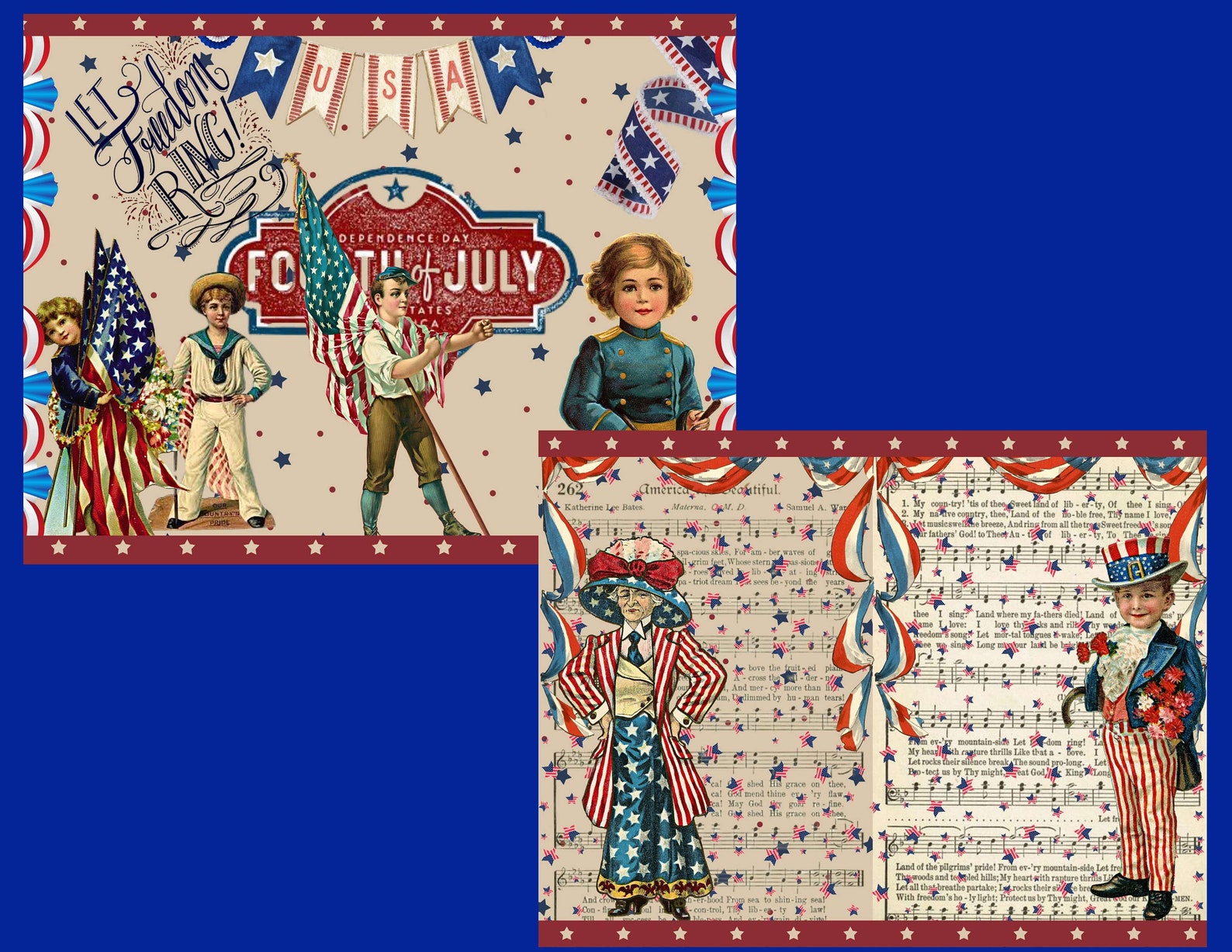 Junk Journal Kit, 4th of July, Junk Journal, Ephemera, Junk Journal ...