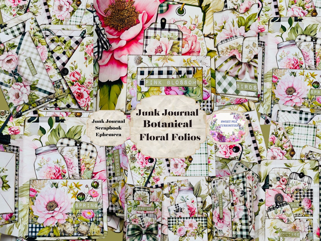 Botanical Folio, Paper, File Folders, Pockets, Kit, Digital, Download ...