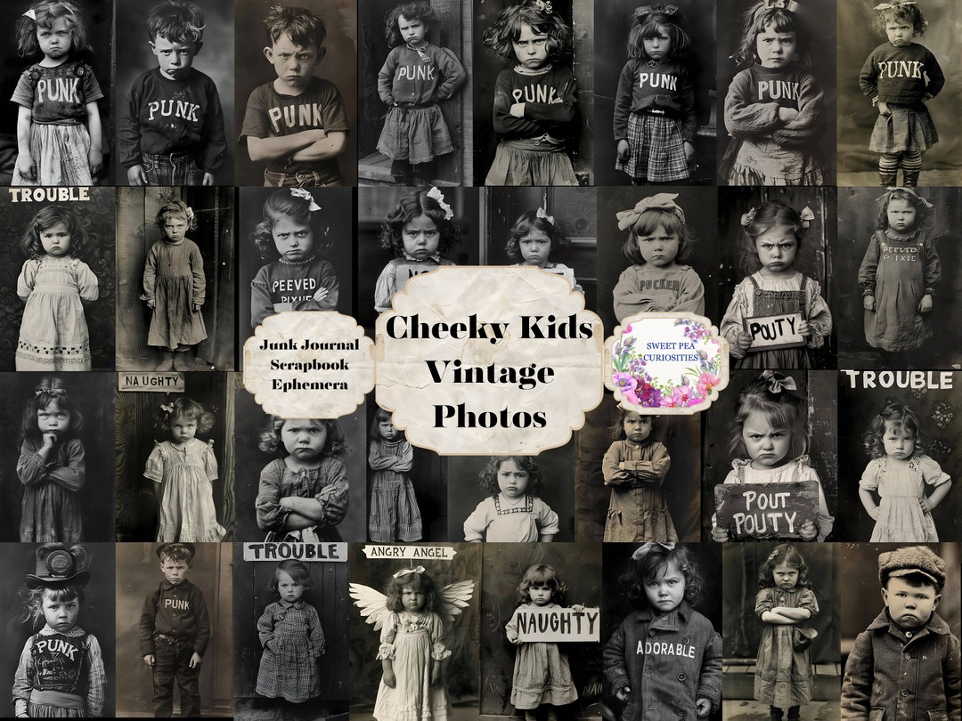 Cheeky Kids, Paper, Vintage, Photos, Digital, Download, Printable, Junk ...