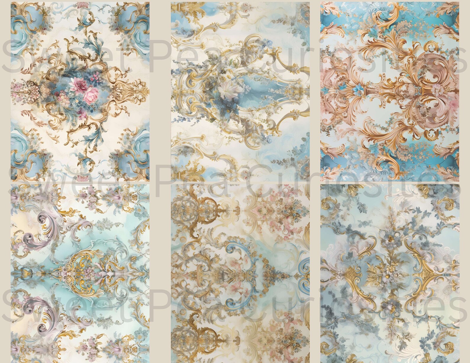 Rococo, Printable, Download, Digital, Junk Journal, Supplies, Shabby ...