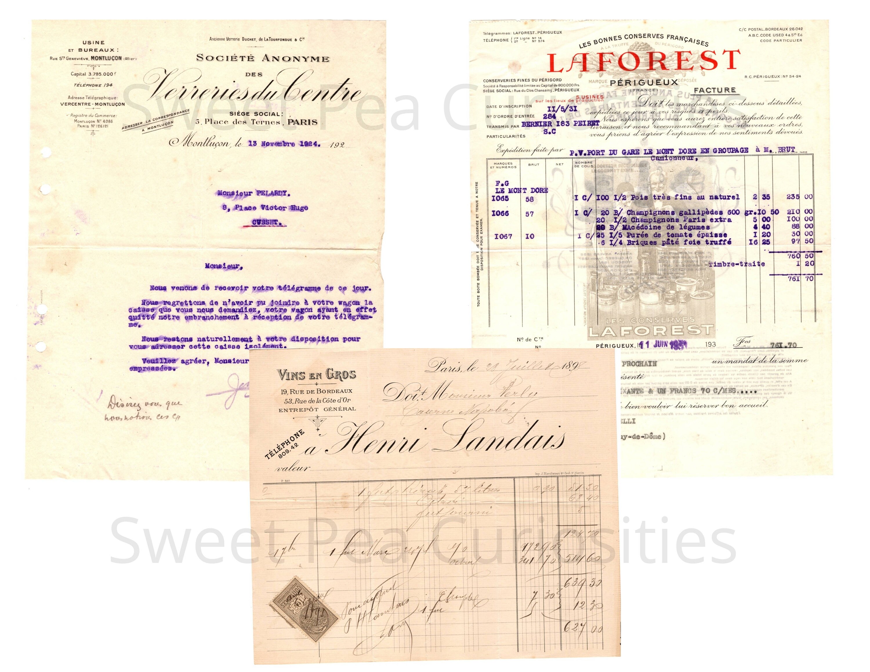 22 French Invoices Receipts Digital Download Junk Journal - Etsy