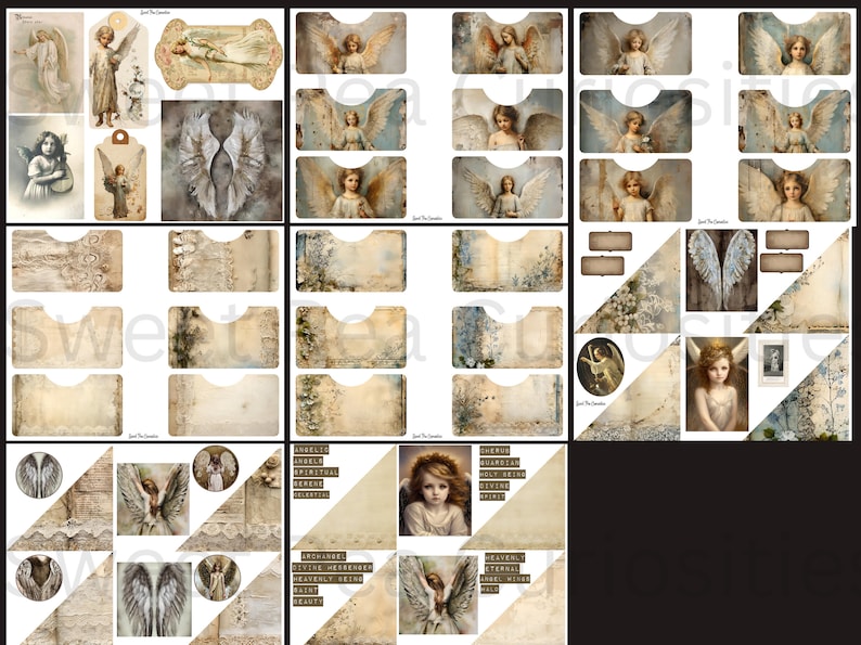 Heavenly Angel ,paper, File Folders, Pockets, Tags, Kit, Digital ...