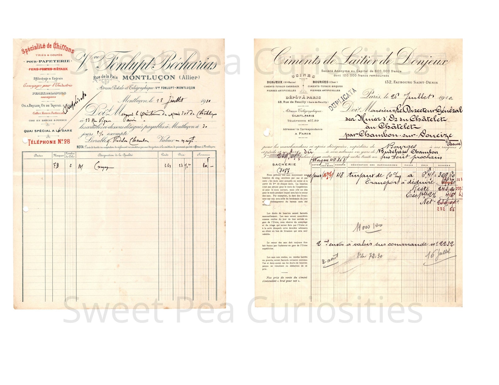 22 French Invoices Receipts Digital Download Junk Journal - Etsy
