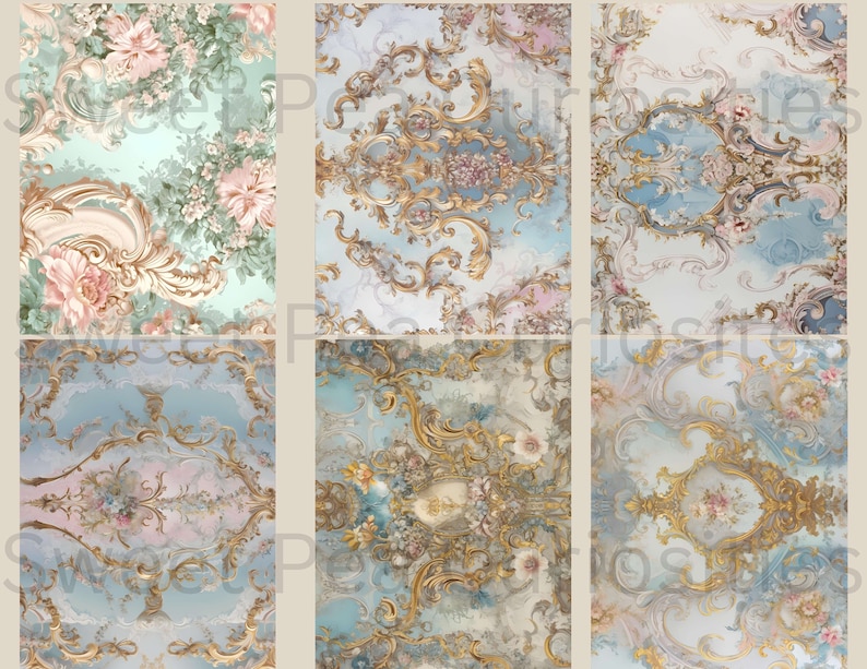 Rococo, Printable, Download, Digital, Junk Journal, Supplies, Shabby ...