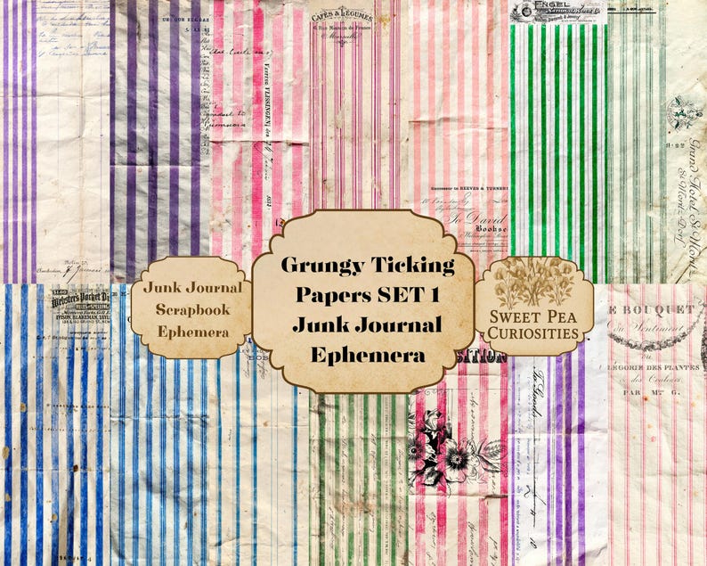 Junk Journal, Digital, Download, Printable, Junk Journal Kit, Collage ...