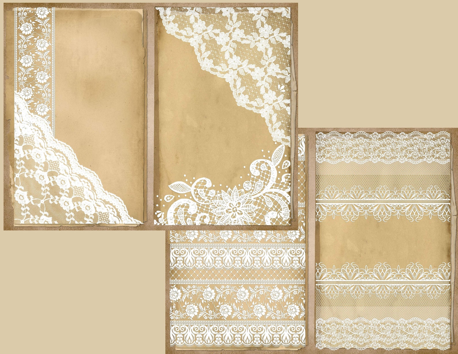 Antique Lace Printable Digital Download Junk Journal - Etsy