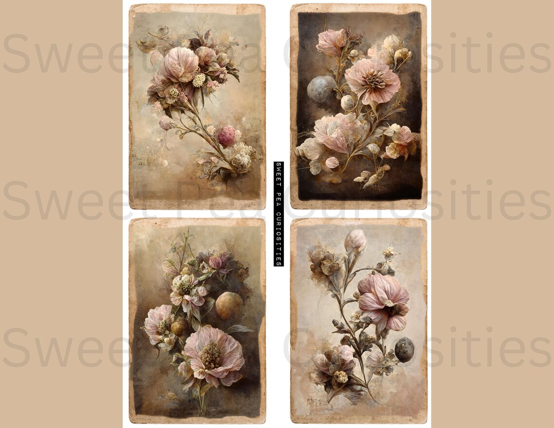 Printable, Download, Digital, Flowers, Floral, Junk Journal, Supplies ...