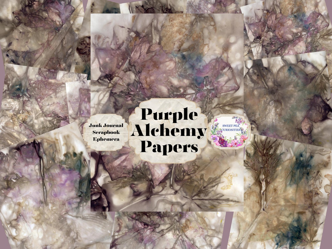 Purple Alchemy Papers, Eco, Digital, Download, Printable, Junk Journal ...
