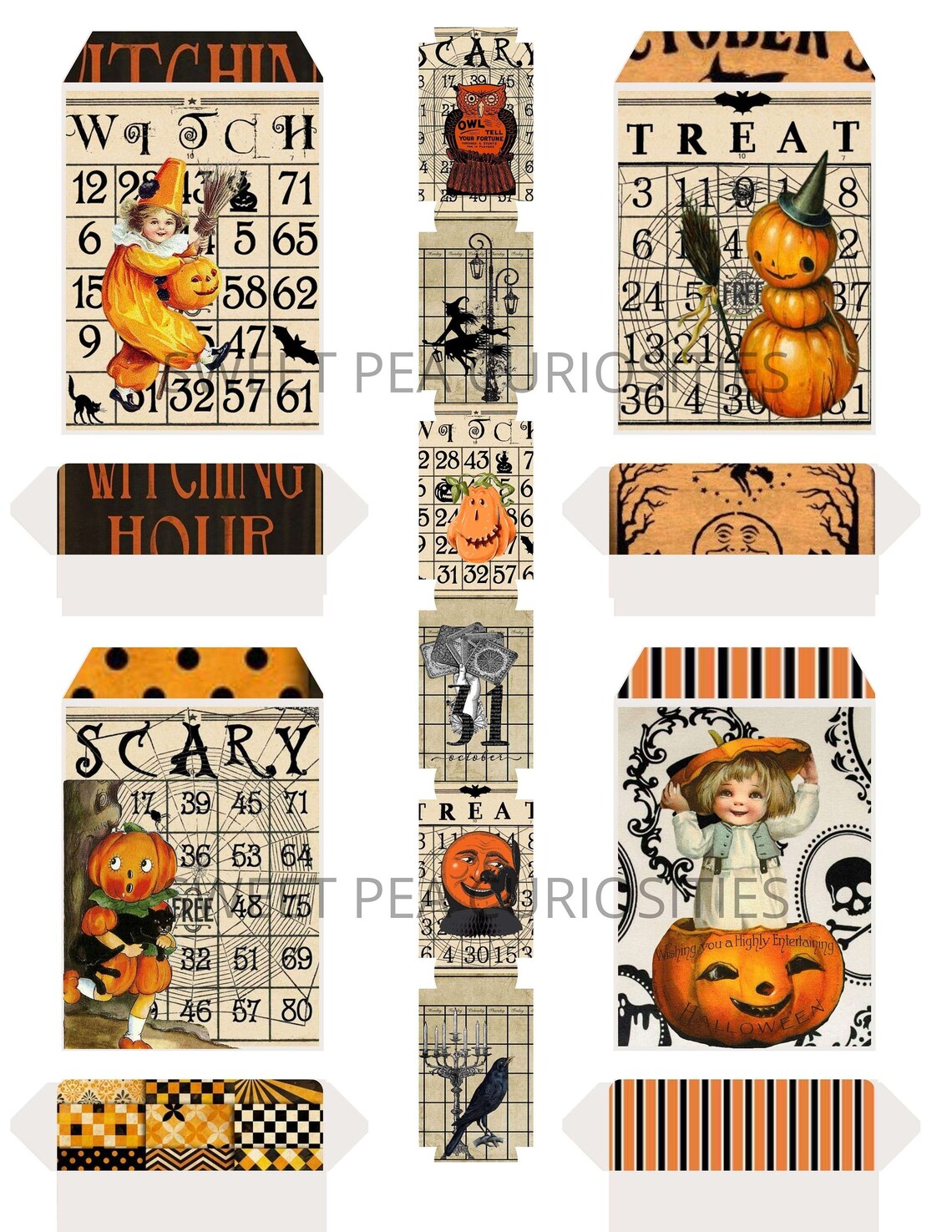 Halloween Pocket Tags Autumn Loaded Envelope Junk Journal | Etsy