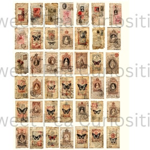 Vintage Stamps, Junk Journal, Ephemera, Kit, Printable, Digital ...