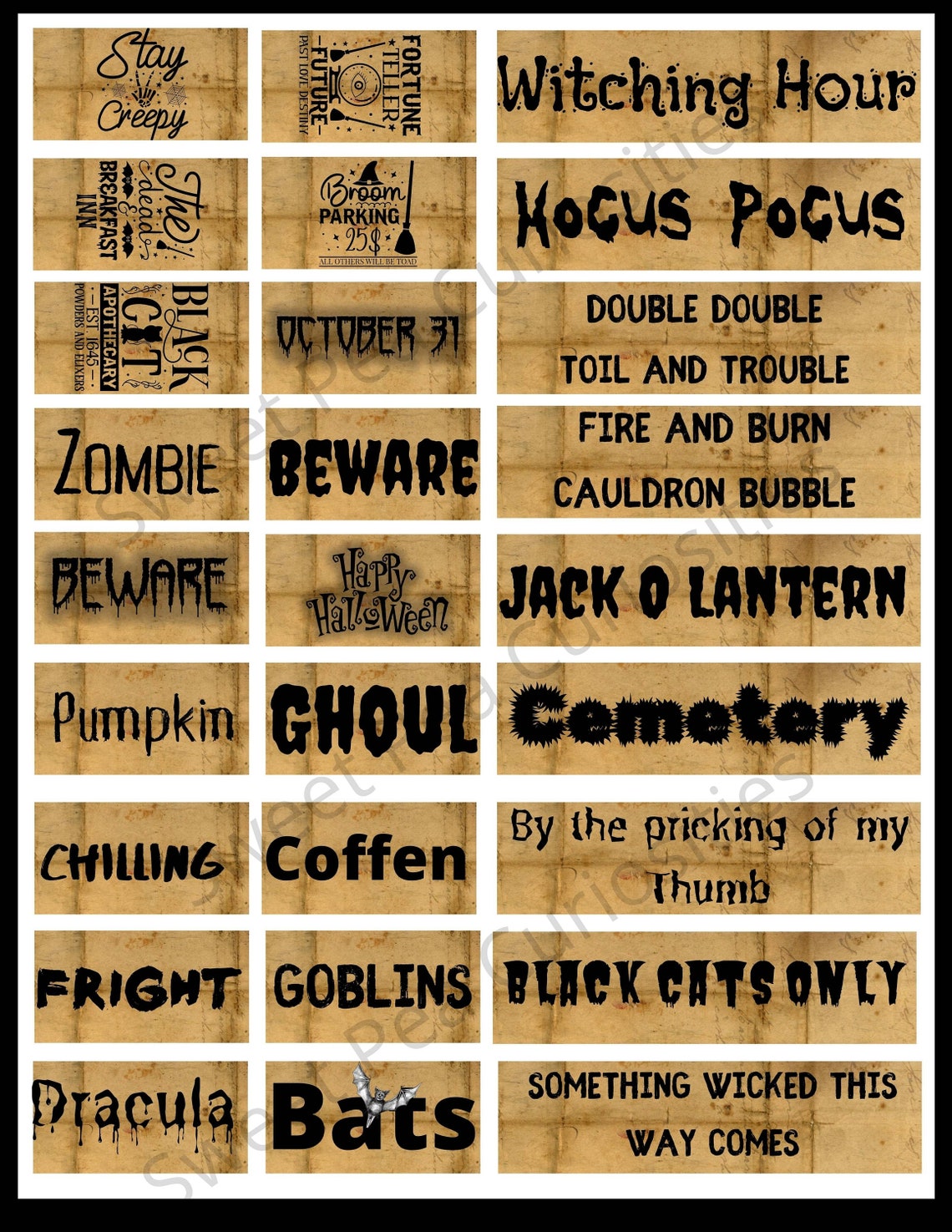 Halloween Quotes Digital Download Printable Junk - Etsy