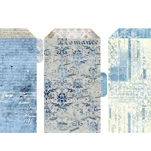 File Folder, Tags, Digital, Download, Printable, Junk Journal, Blue ...