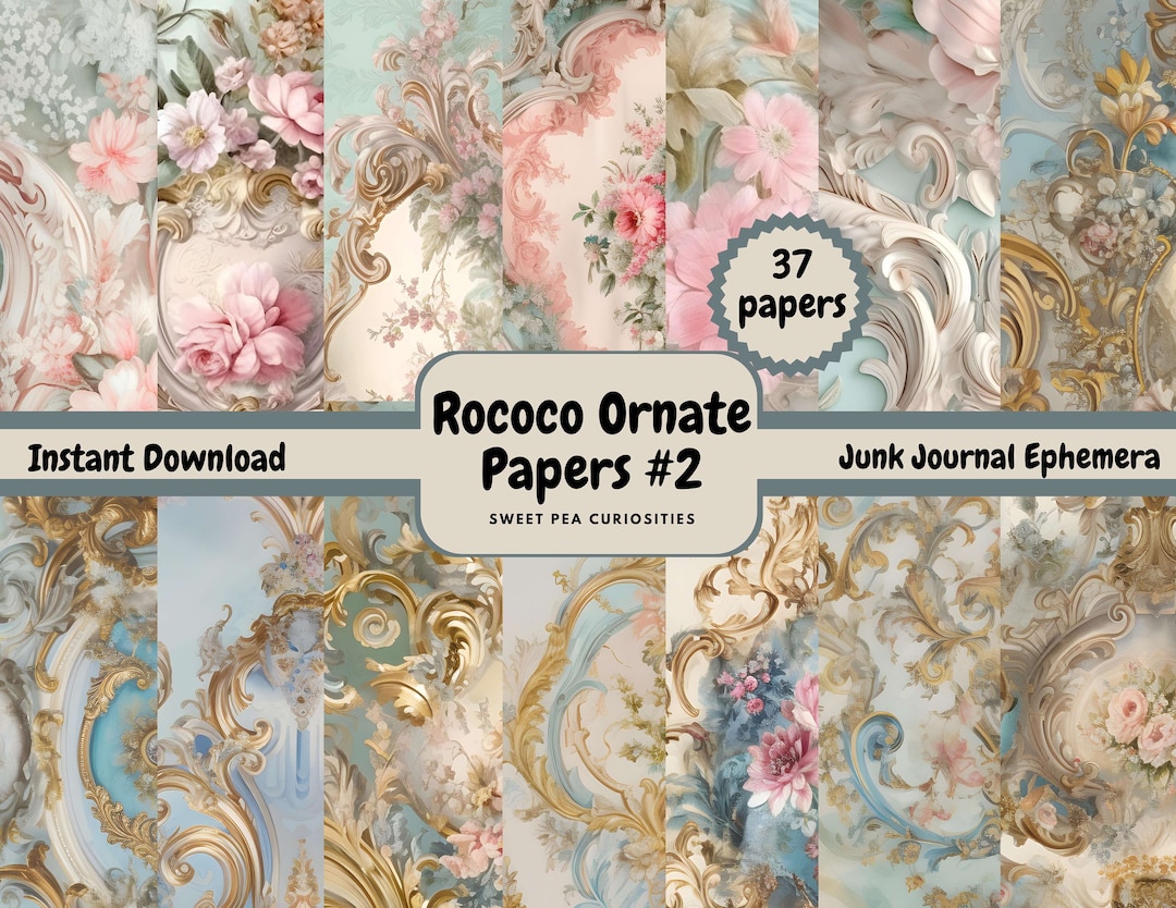 Rococo Printable Download Digital Junk Journal Supplies - Etsy