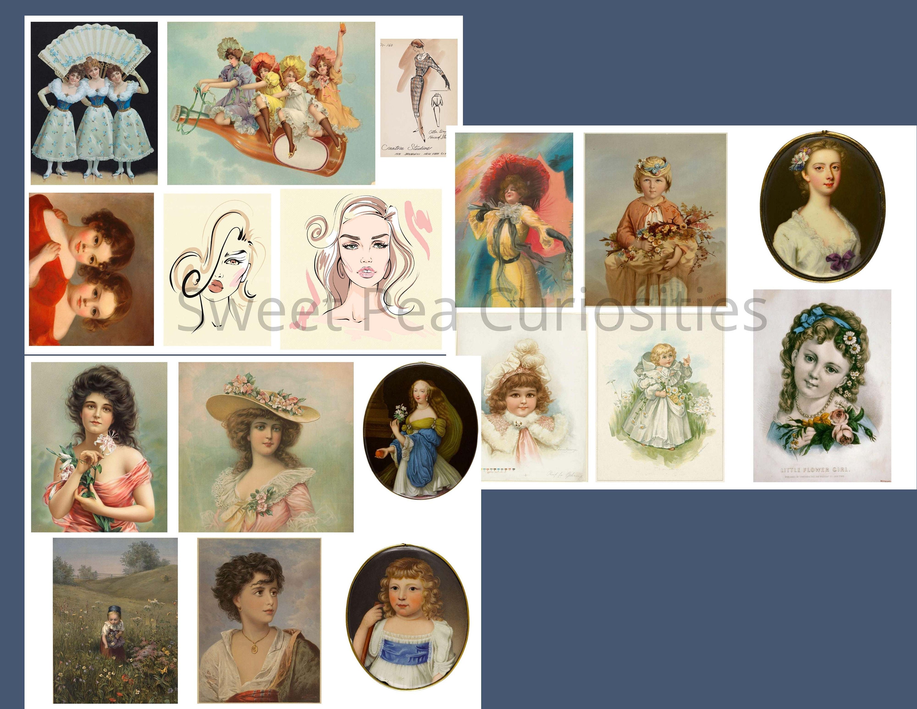 Ephemera Pretty Ladies Printable Digital Download Photos - Etsy