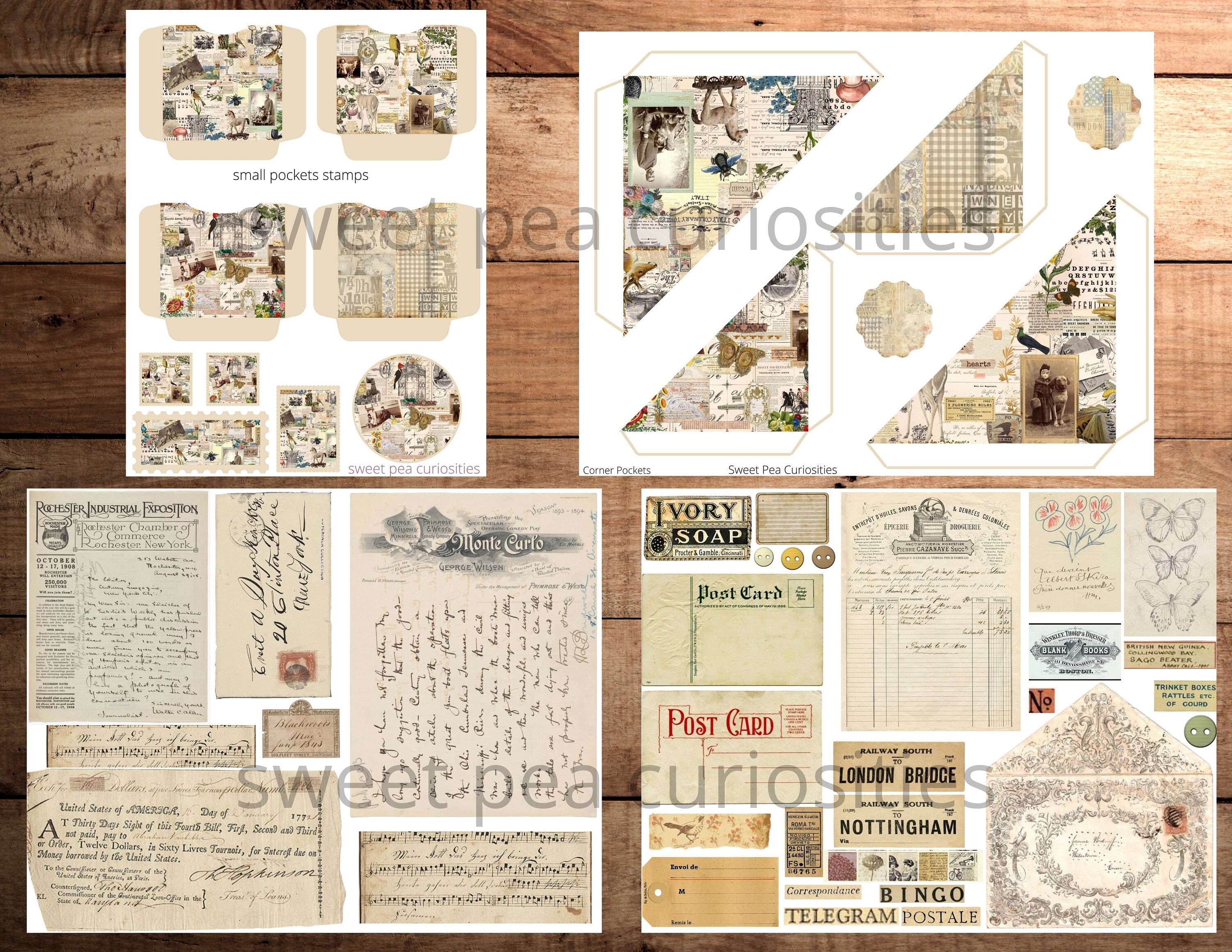 Junk Journal kit Collage paper Junk Journal Mixed Media | Etsy